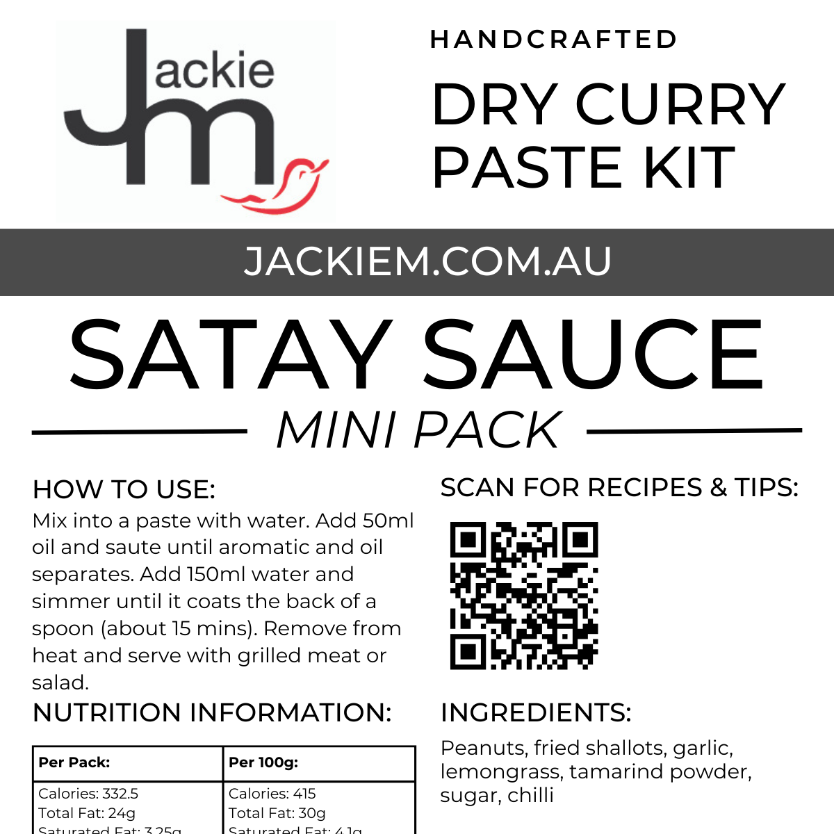 [Mini Pack] Handcrafted - Dry Satay Sauce Kit – Jackie M. Shop